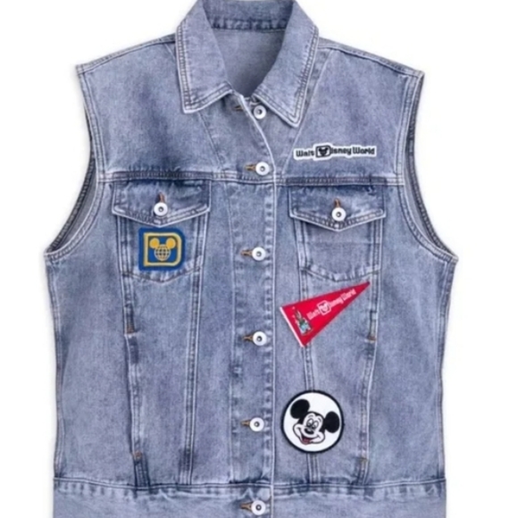 Disney | Jackets & Coats | Walt Disney World Mickey Mouse Denim Vest ...